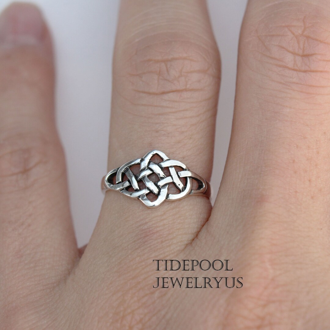 Sterling Silver Vintage Celtic Irish Knot Ring, Claddagh Ring ...
