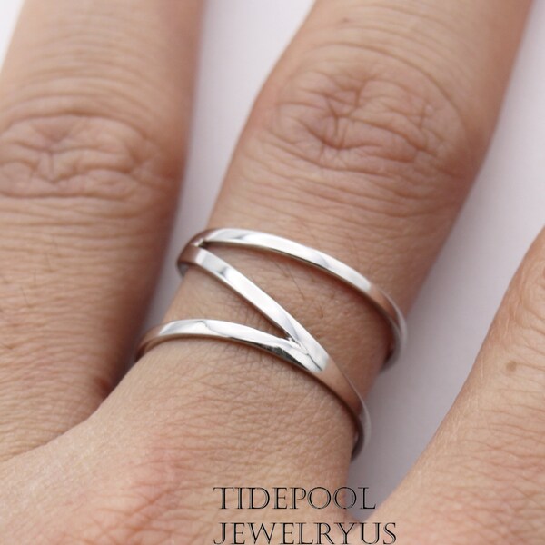 Modern Silver Ring - Etsy