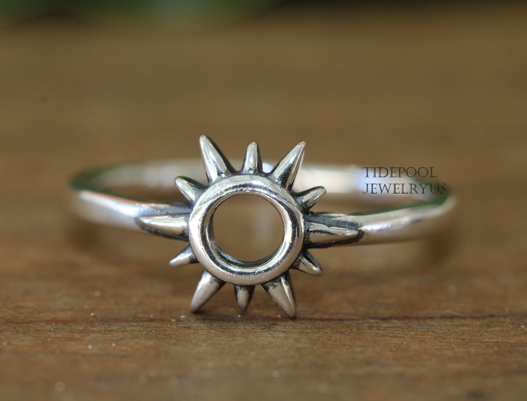 Sterling Silver Small Sun Ring, Bursting Sun Ring, Nature Ring - Etsy
