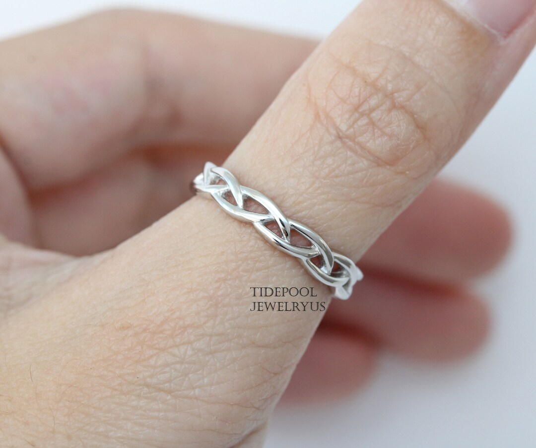 Sterling Silver Infinity Stacking Ring, Thumb Ring, Intertwined Wire ...