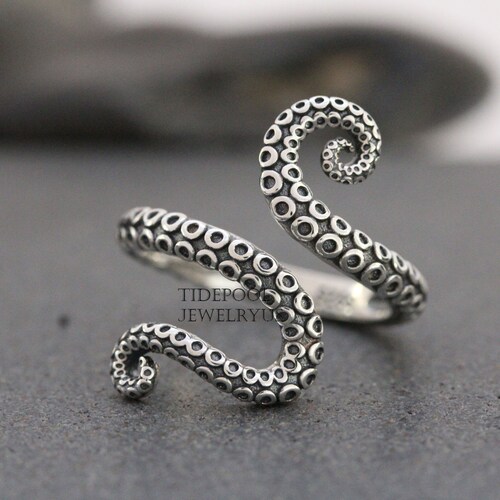 Octopus Ring in Sterling Silver - Etsy
