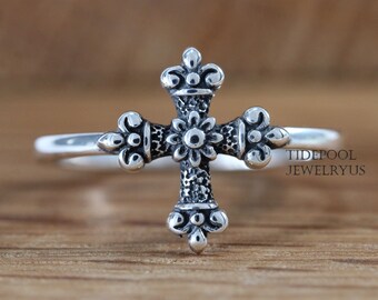 Pinky Cross Ring | Etsy