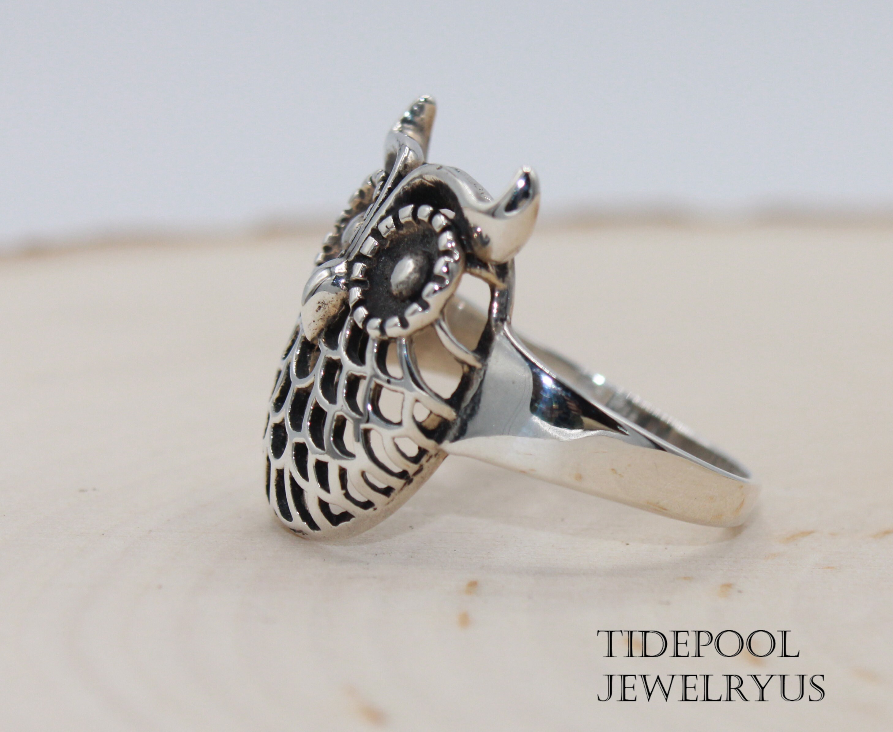 Vintage Owl Ring Sterling Silver Bird Owl Unisex Ring - Etsy