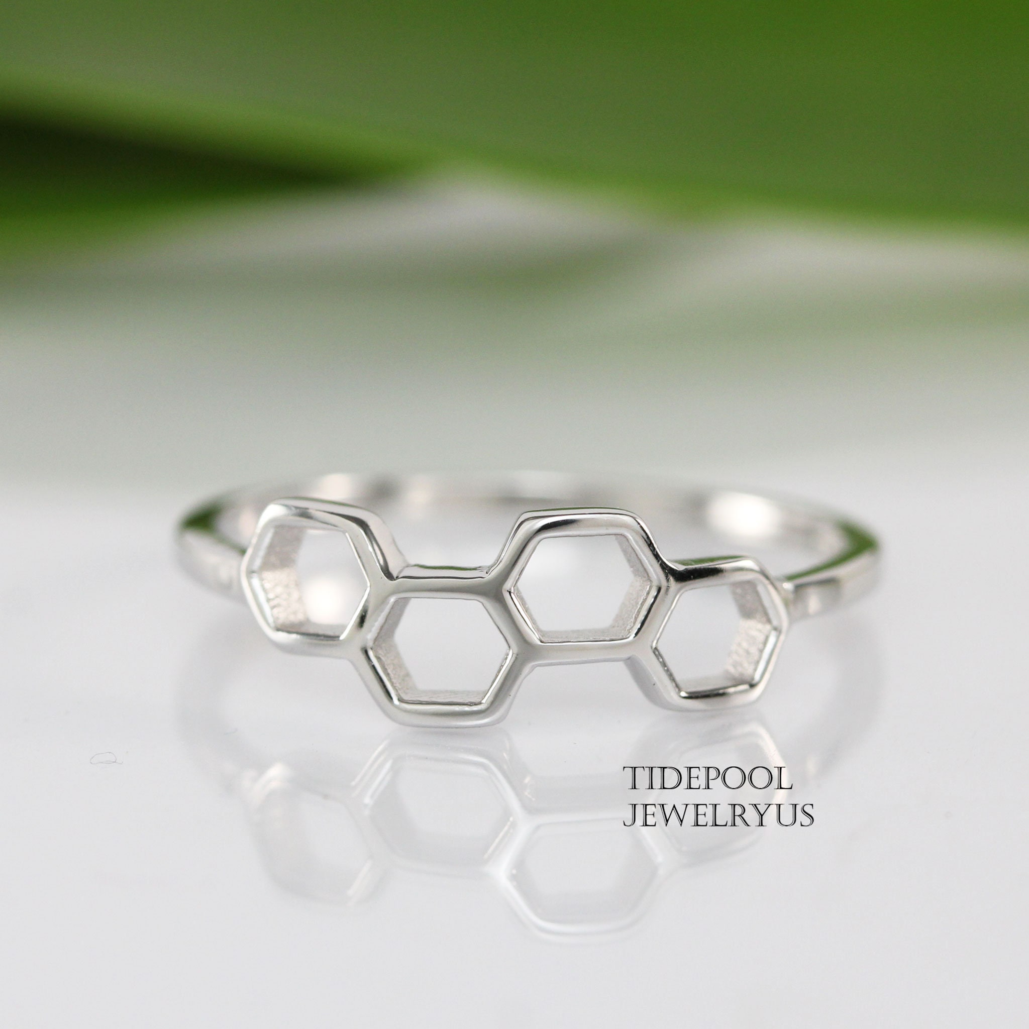 Sterling Silver Dainty Honey Comb Ring Bee Ring Friendship - Etsy