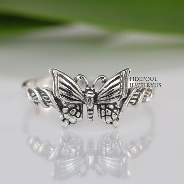 Vintage Enamel Butterfly Ring - Etsy