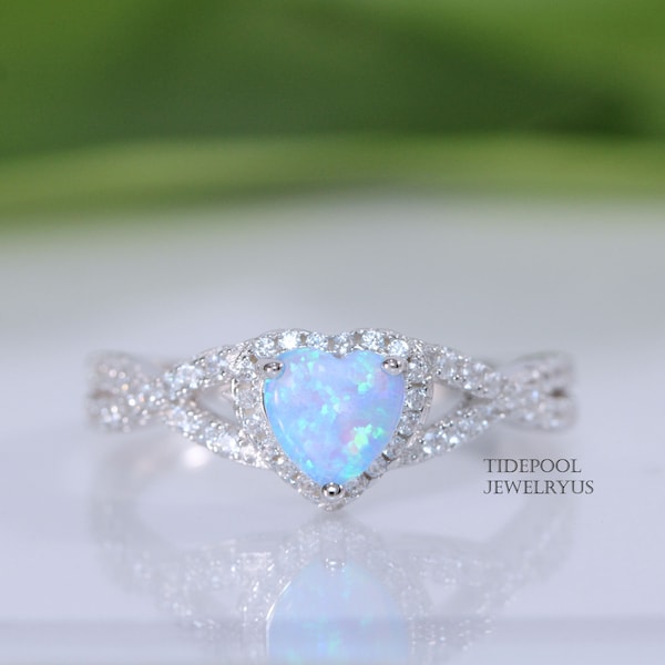 Opal Heart Ring - Etsy