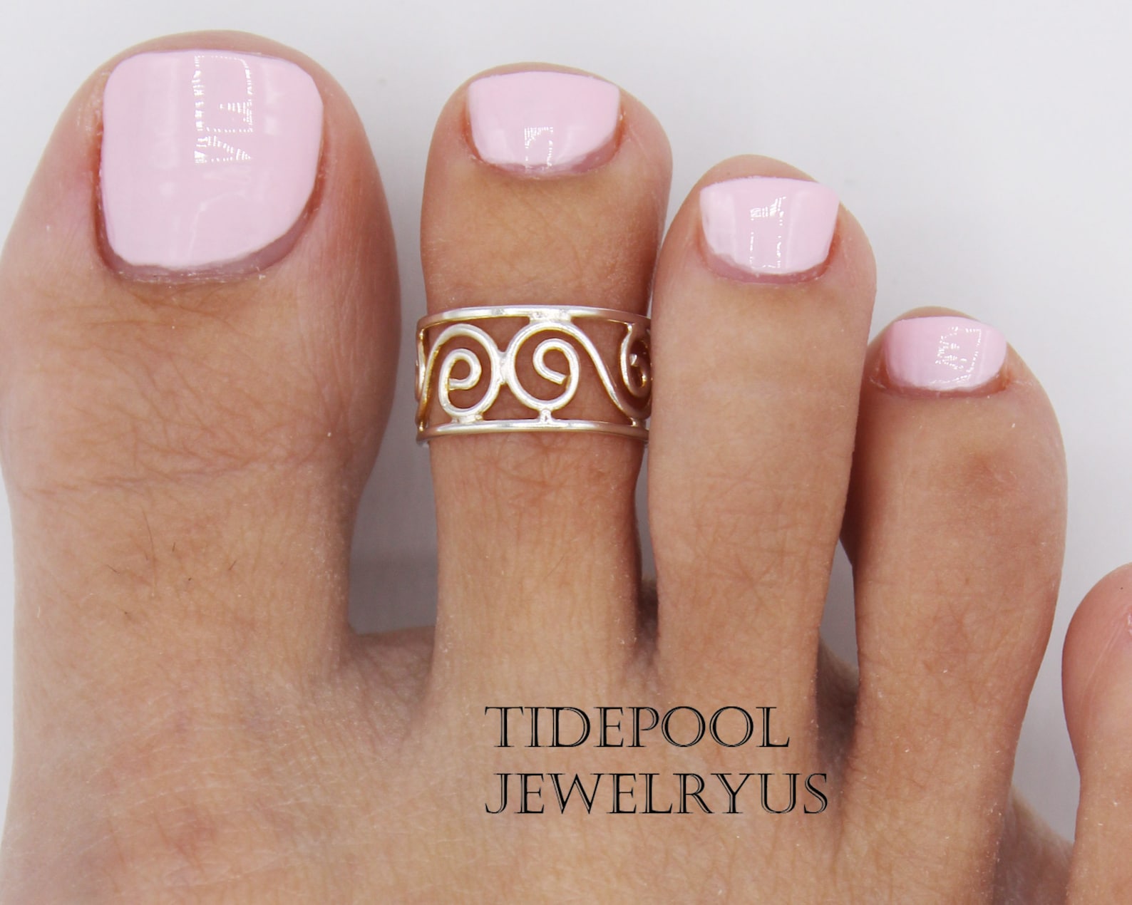 Adjustable Toe Ring Sterling Silver Double Swirl Sterling | Etsy