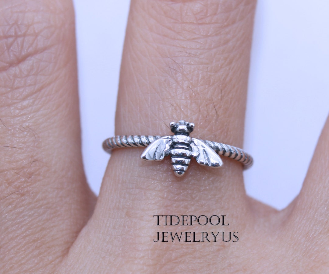 Bumble Bee Sterling Silver Ring Stacking Ring Gift for Her - Etsy