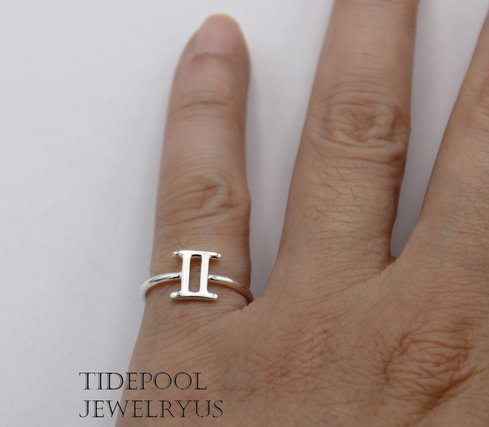 Zodiac Sign Gemini Ring in Sterling Silver Zodiac Sign | Etsy