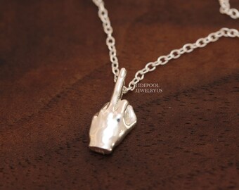 Middle Finger Necklace - Etsy