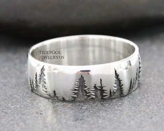 Mountain Ring for Him Wide Silver Ring Men's Ring - Etsy
