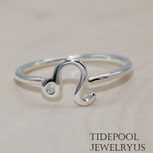 Zodiac Sign Leo Ring in Sterling Silver Zodiac Sign - Etsy