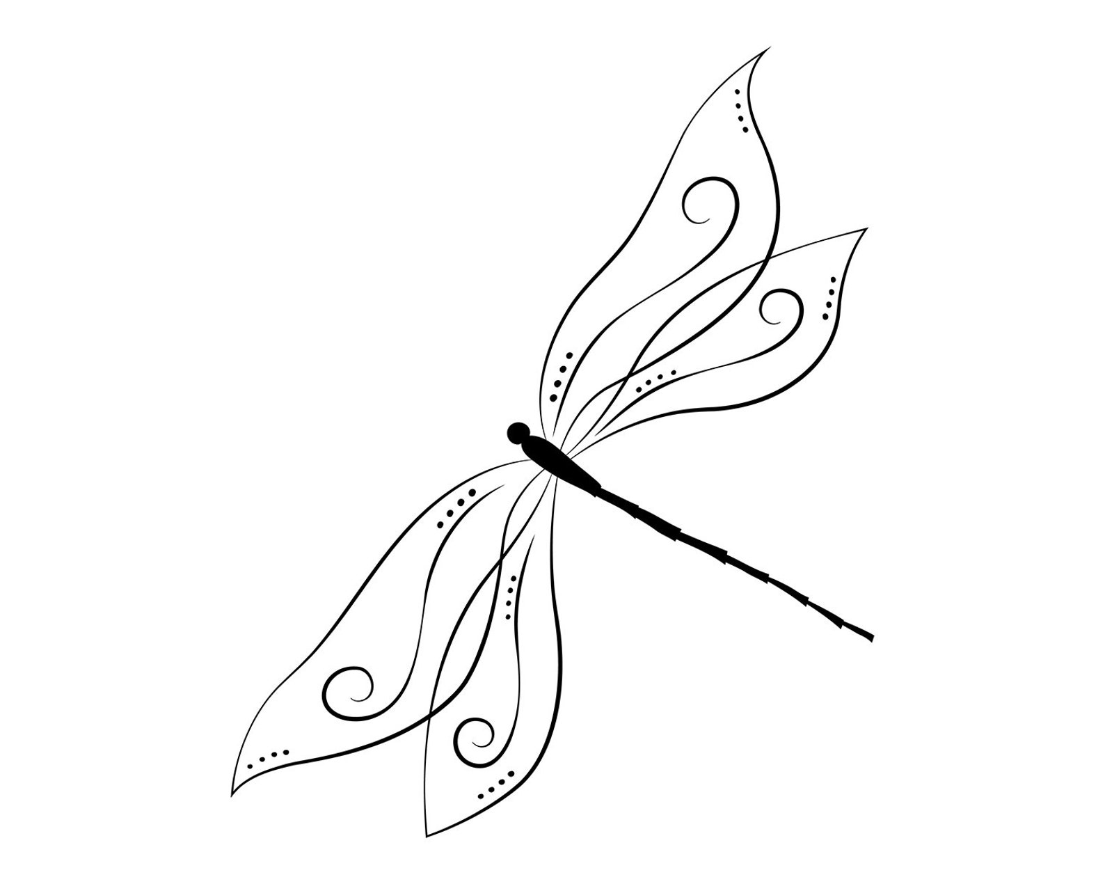 Dragonfly Line Drawing | Digital Download | Printable Coloring Page - Etsy