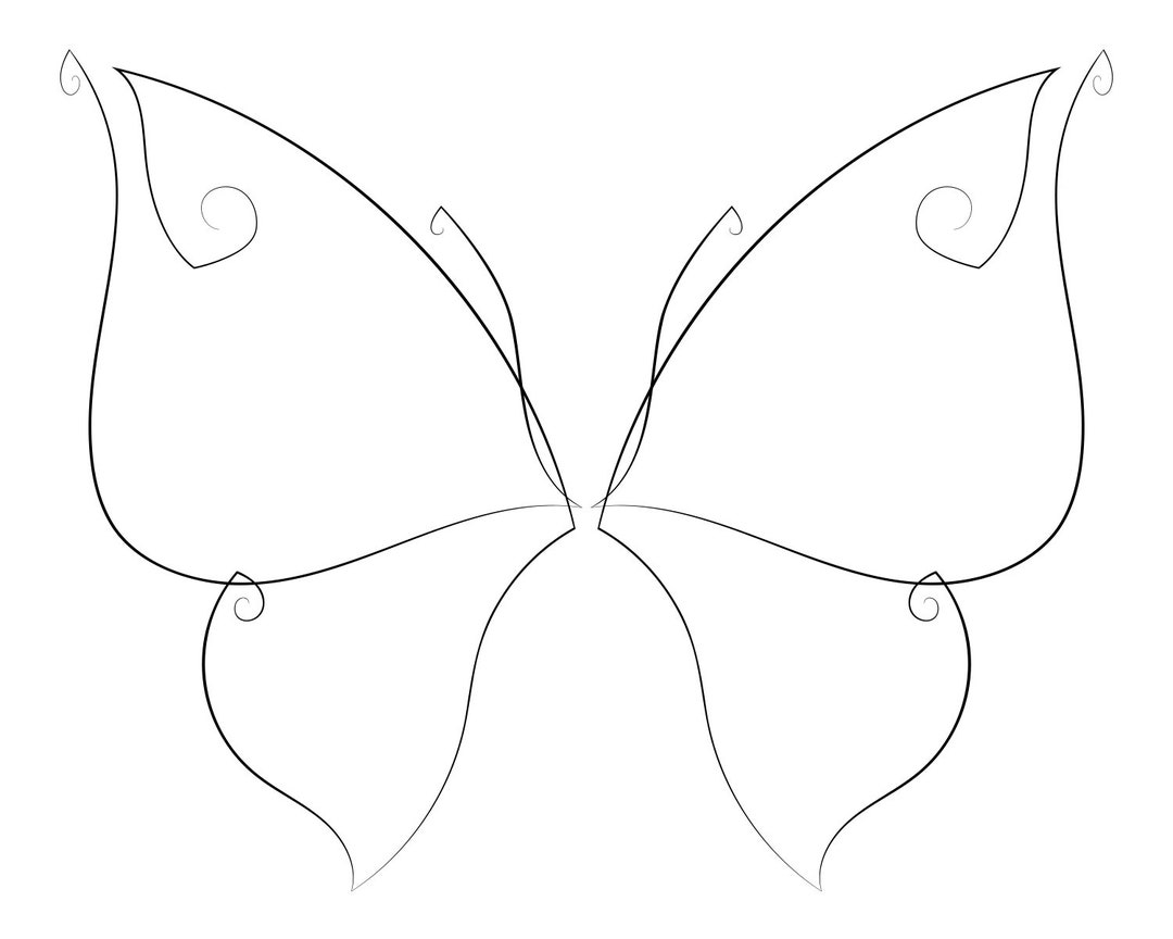 Butterfly Wings Line Drawing Digital Download Printable Coloring Page ...