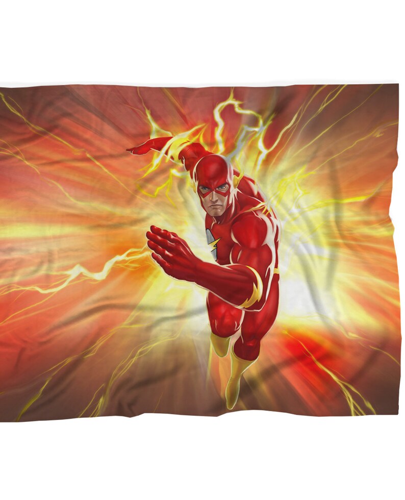 The Flash blanket fleece blanket Flash bedding home decor | Etsy