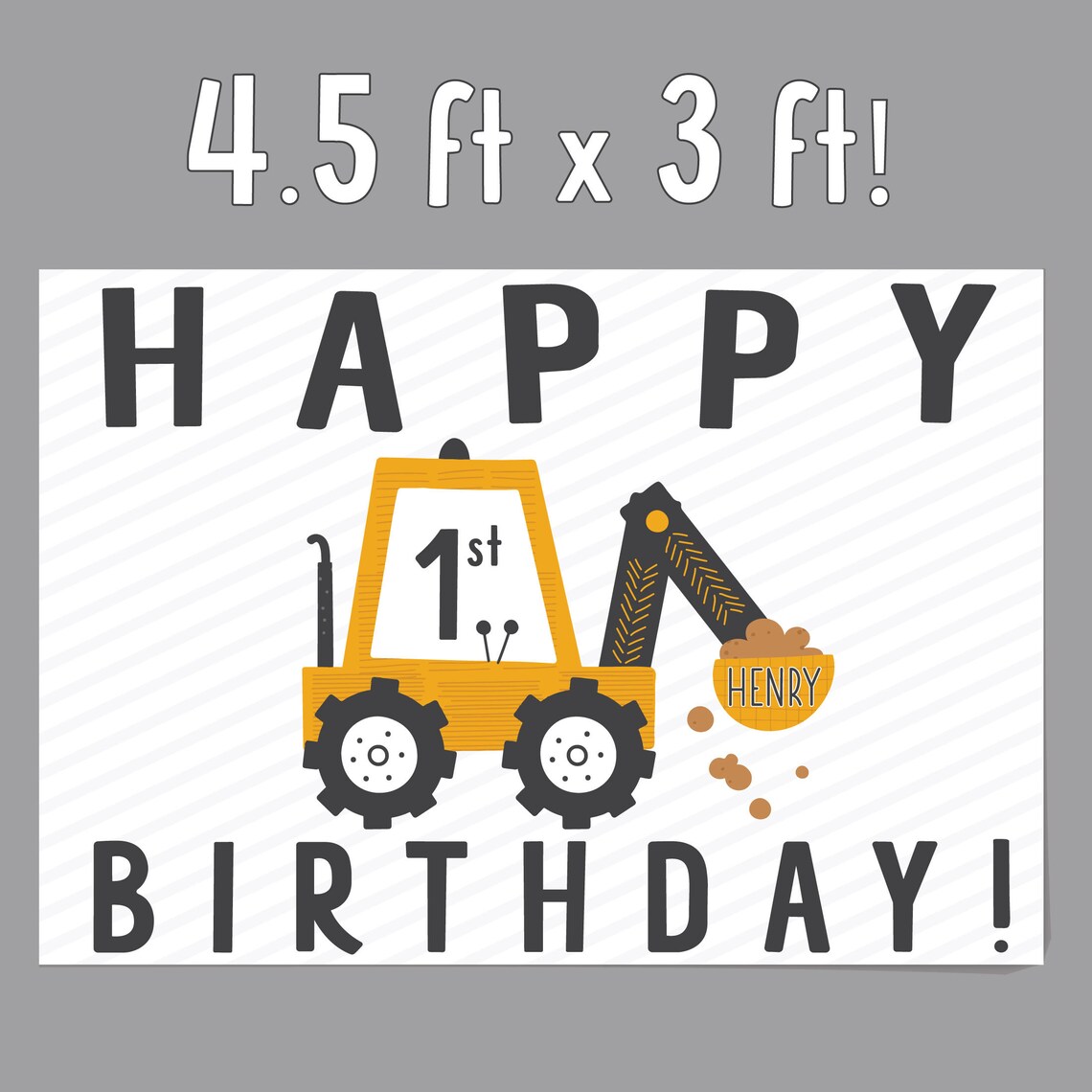 I'm Digging Being 1 Construction Birthday Banner for | Etsy