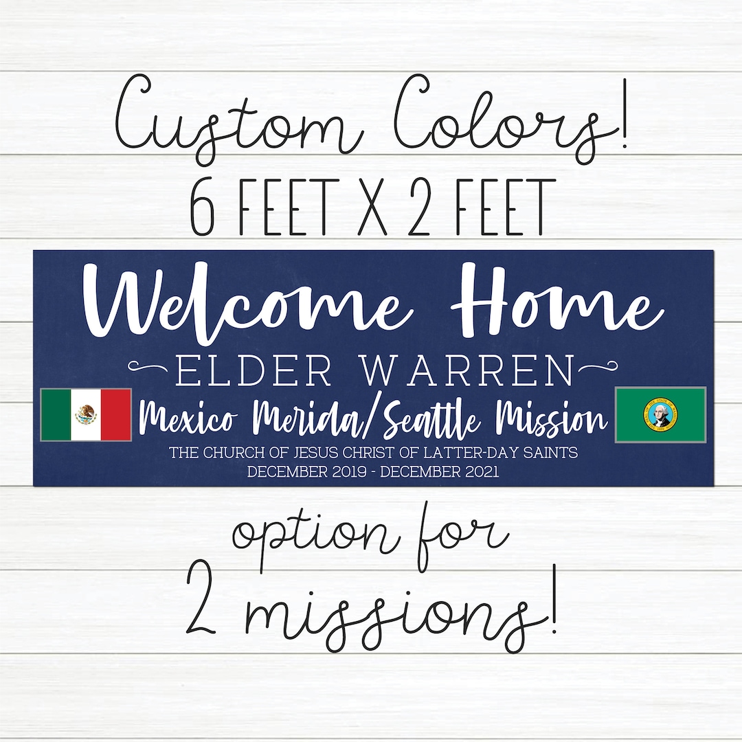 Personalized Welcome Home Missionary Banner – Custom Colors & Photos ...