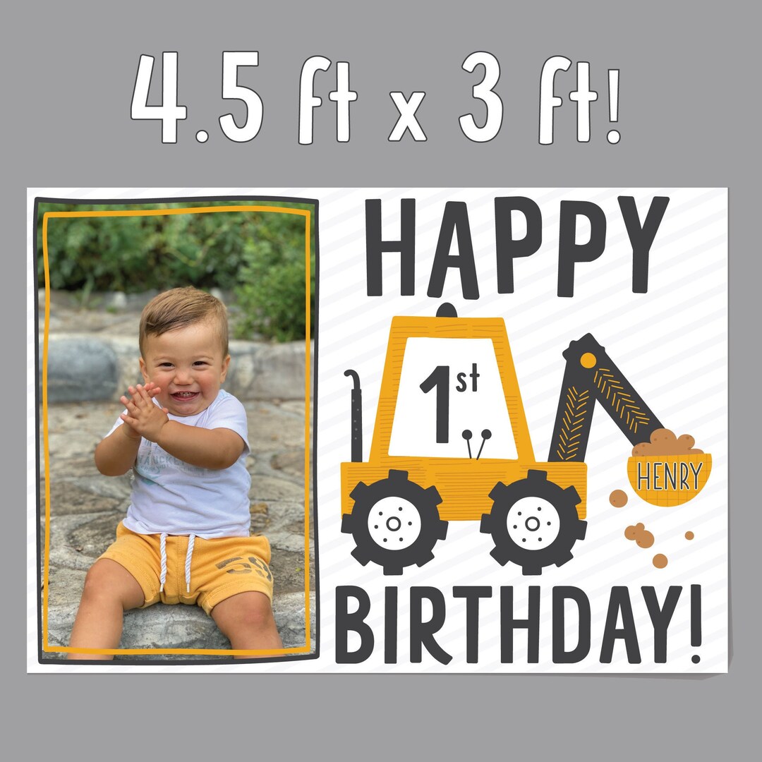 I'm Digging Being 1 Construction Birthday Banner for Digger Birthday ...