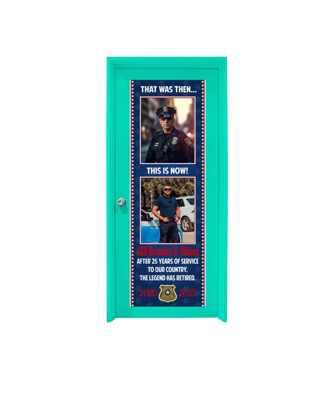 Personalized Military Retirement Cruise Door Banner - Veteran Photo ...