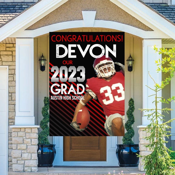 Graduation Football Backdrop - Etsy