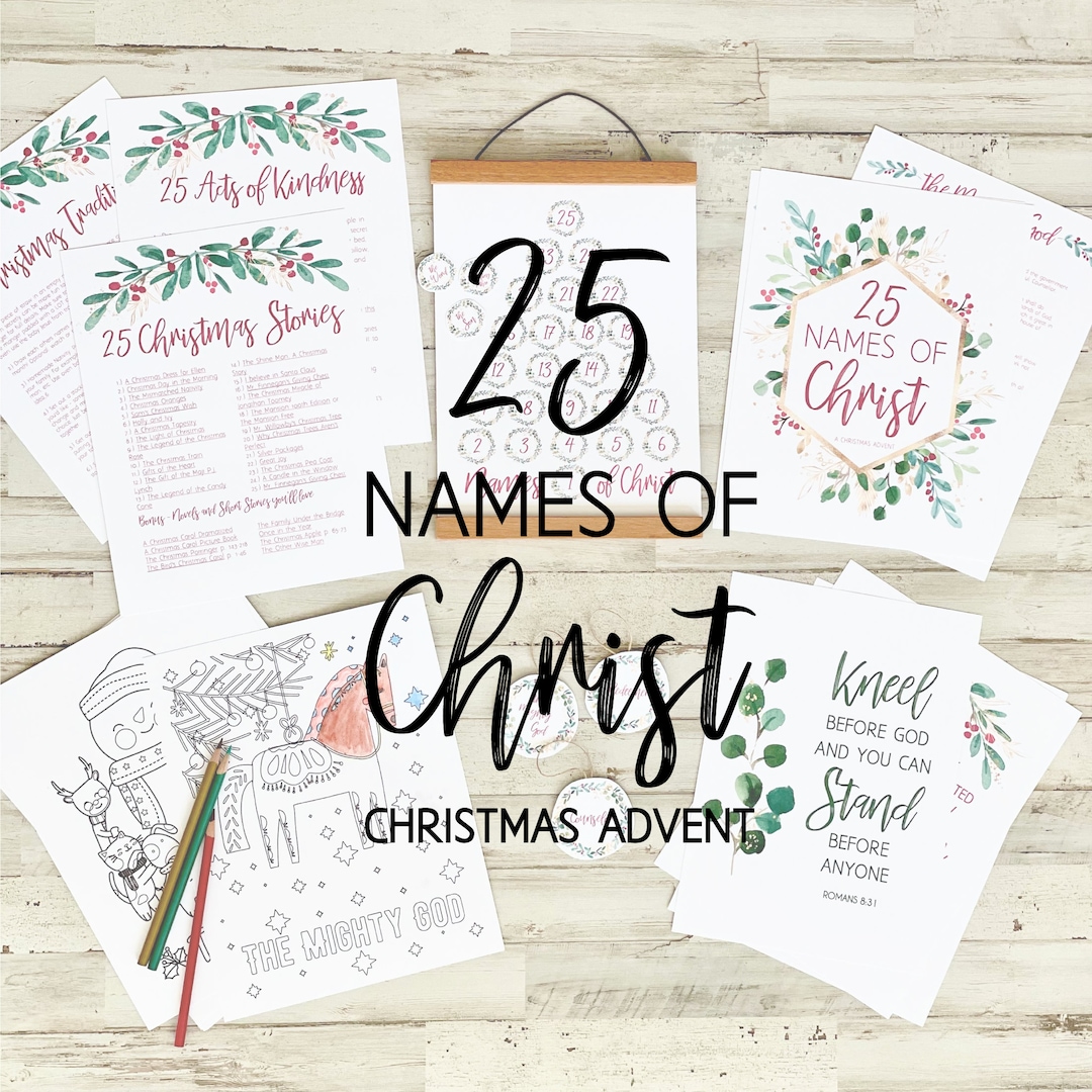 25 Names of Christ Christmas Printable Advent Calendar Instant Download ...