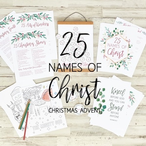 25 Names of Christ Christmas Advent Instant Download Christ Centered ...