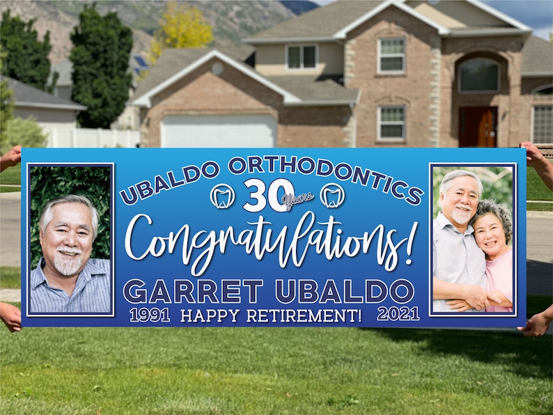 Retirement Banner Sign Custom for Party With Photos in Any - Etsy