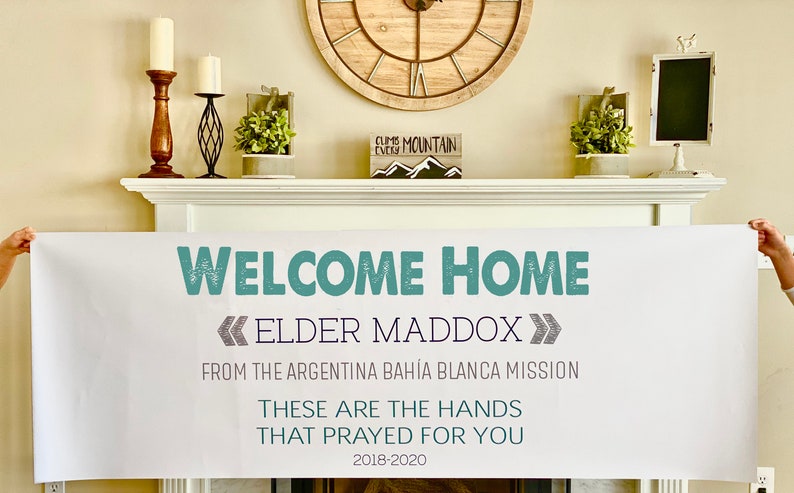 Missionary Banner Welcome Home Sign - Choose Your Options - Comes With ...