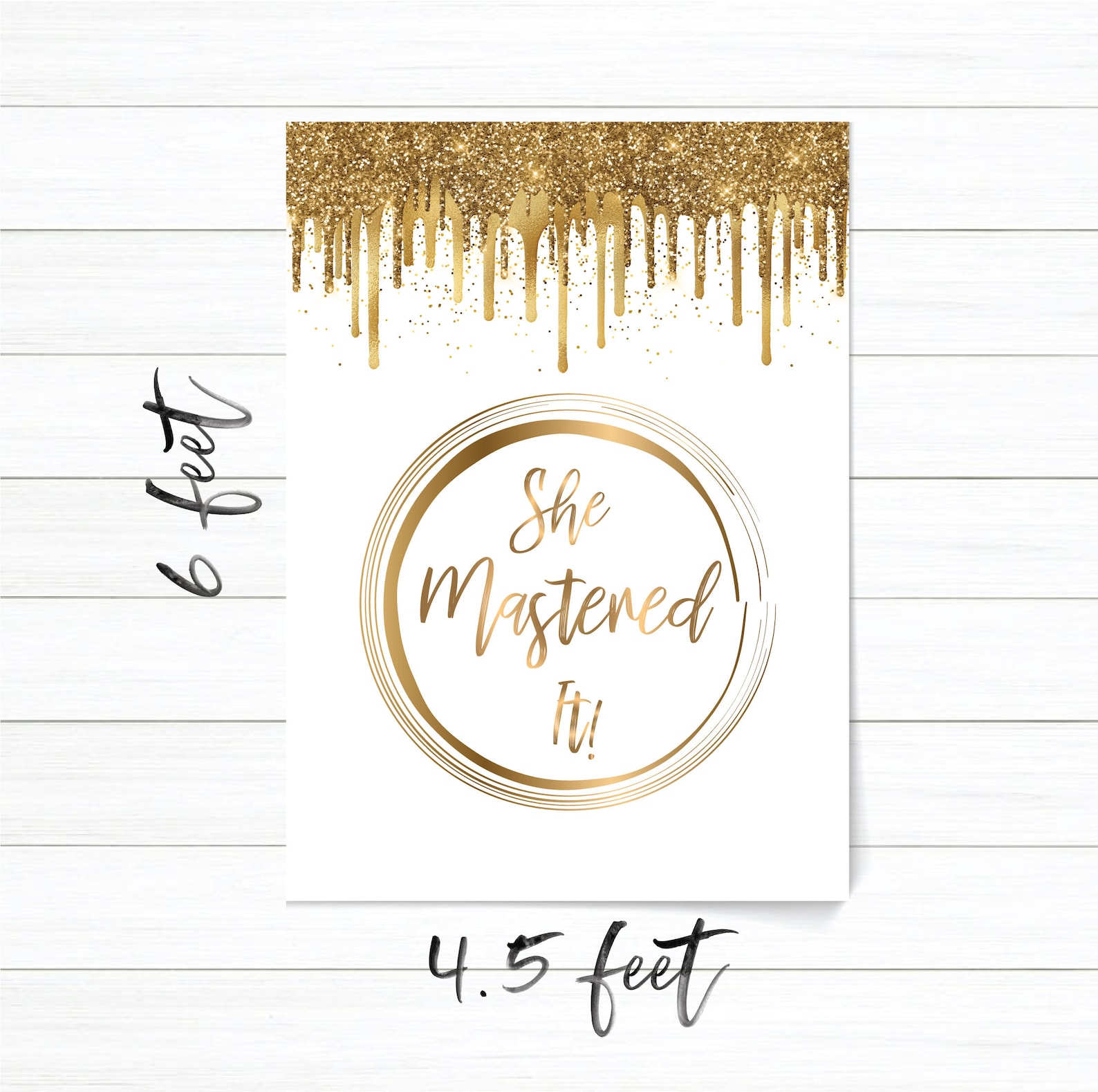 Graduation Backdrop for Masters Graduation Party Gold Drip She - Etsy