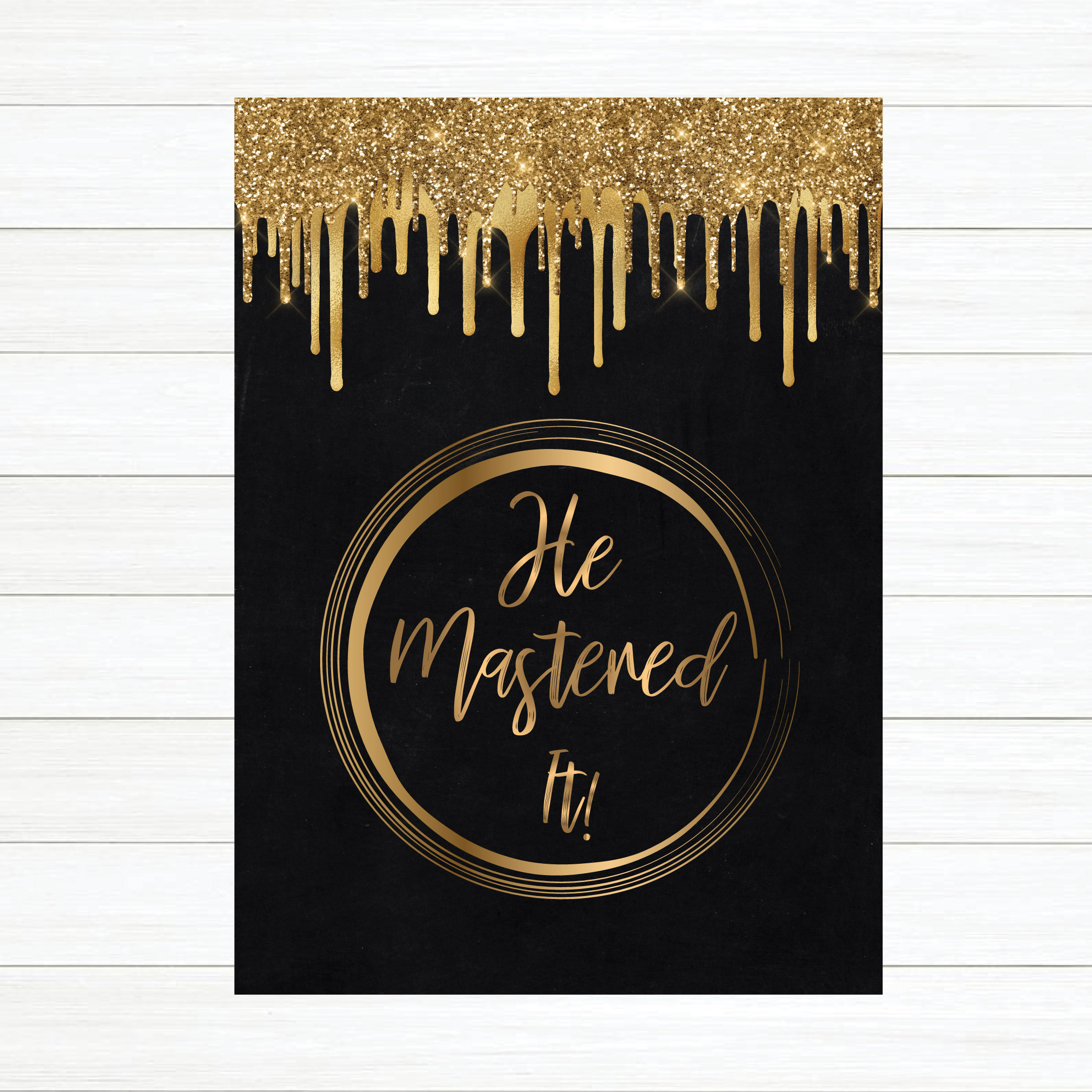 Graduation Backdrop for Masters Graduation Party Gold Drip She | Etsy
