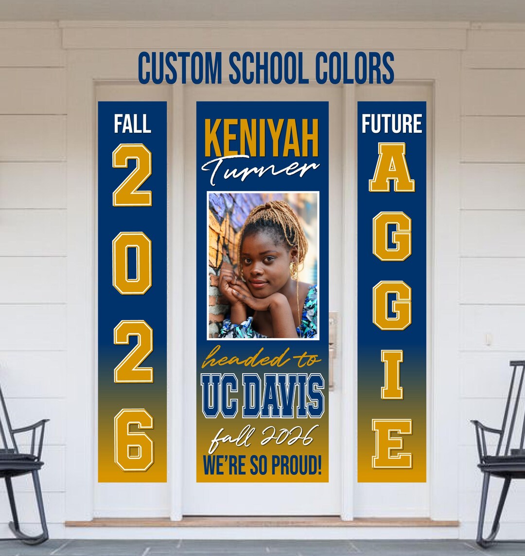 Personalized Graduation Door Banner - Custom School Colors, Class of ...