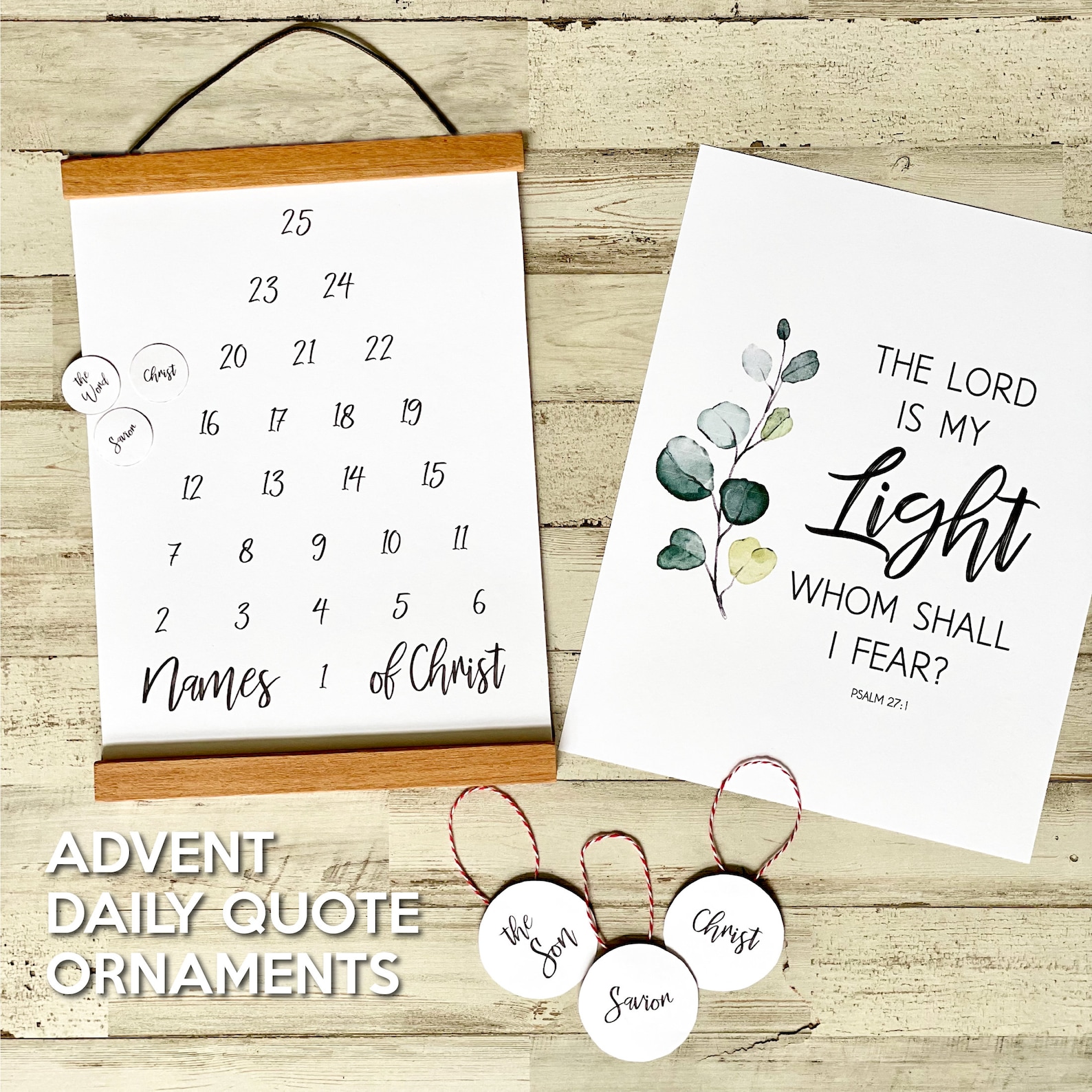 25 Names of Christ Christmas Printable Advent Calendar Instant - Etsy