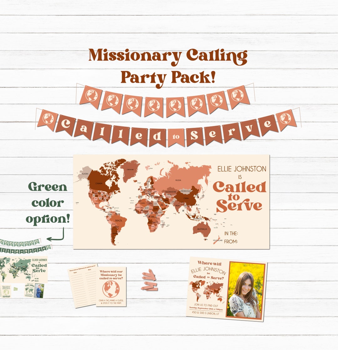 Missionary Map - Missionary Calling Party Pack - Called to Serve Map ...