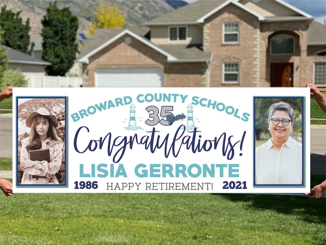 Retirement Banner Sign Custom for Party With Photos in Any Colors!! - Etsy
