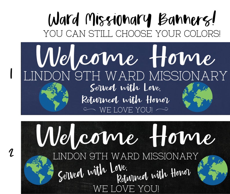 Missionary Banner Welcome Home Sign Choose Your Options | Etsy