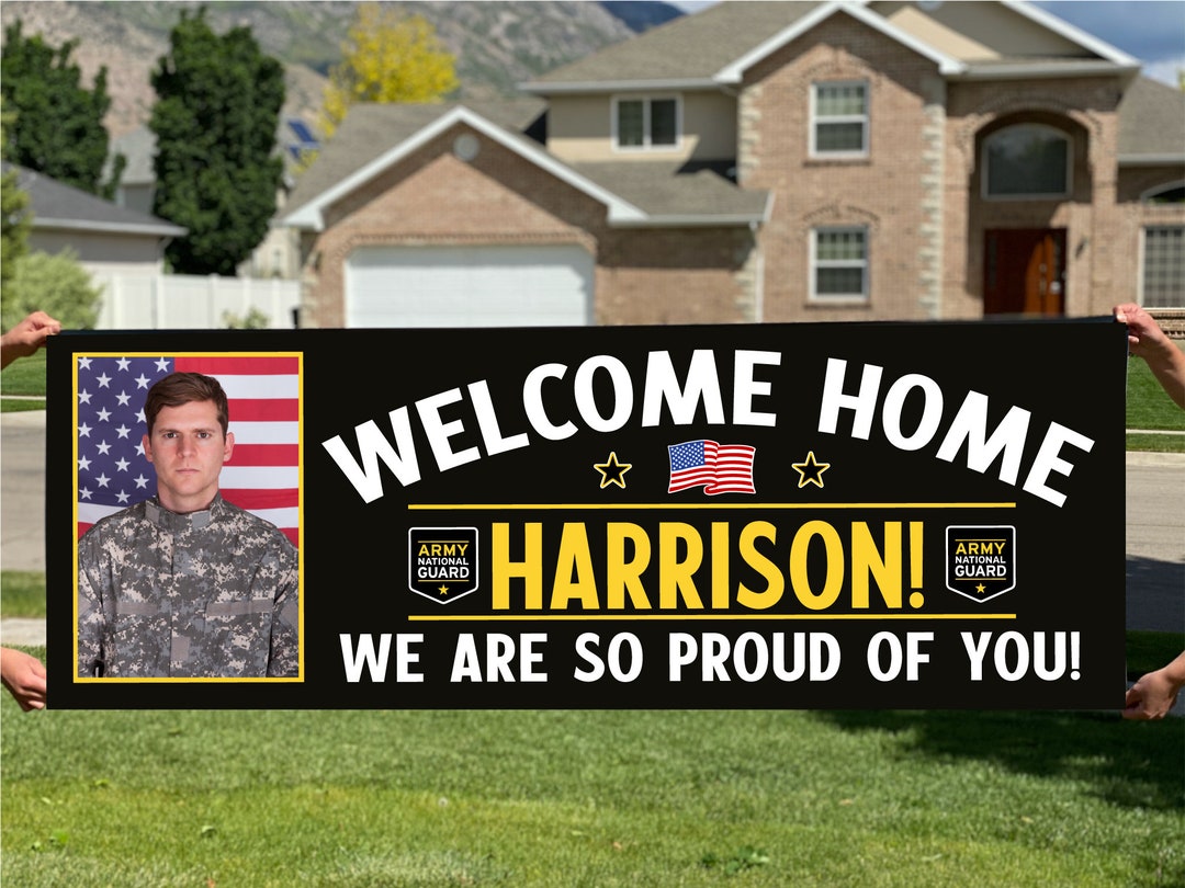 Military Welcome Home Banner - Army National Guard Boot Camp Welcome ...