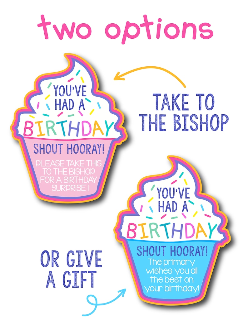 Primary Birthday Gift Tags or Cards INSTANT DOWNLOAD - Etsy