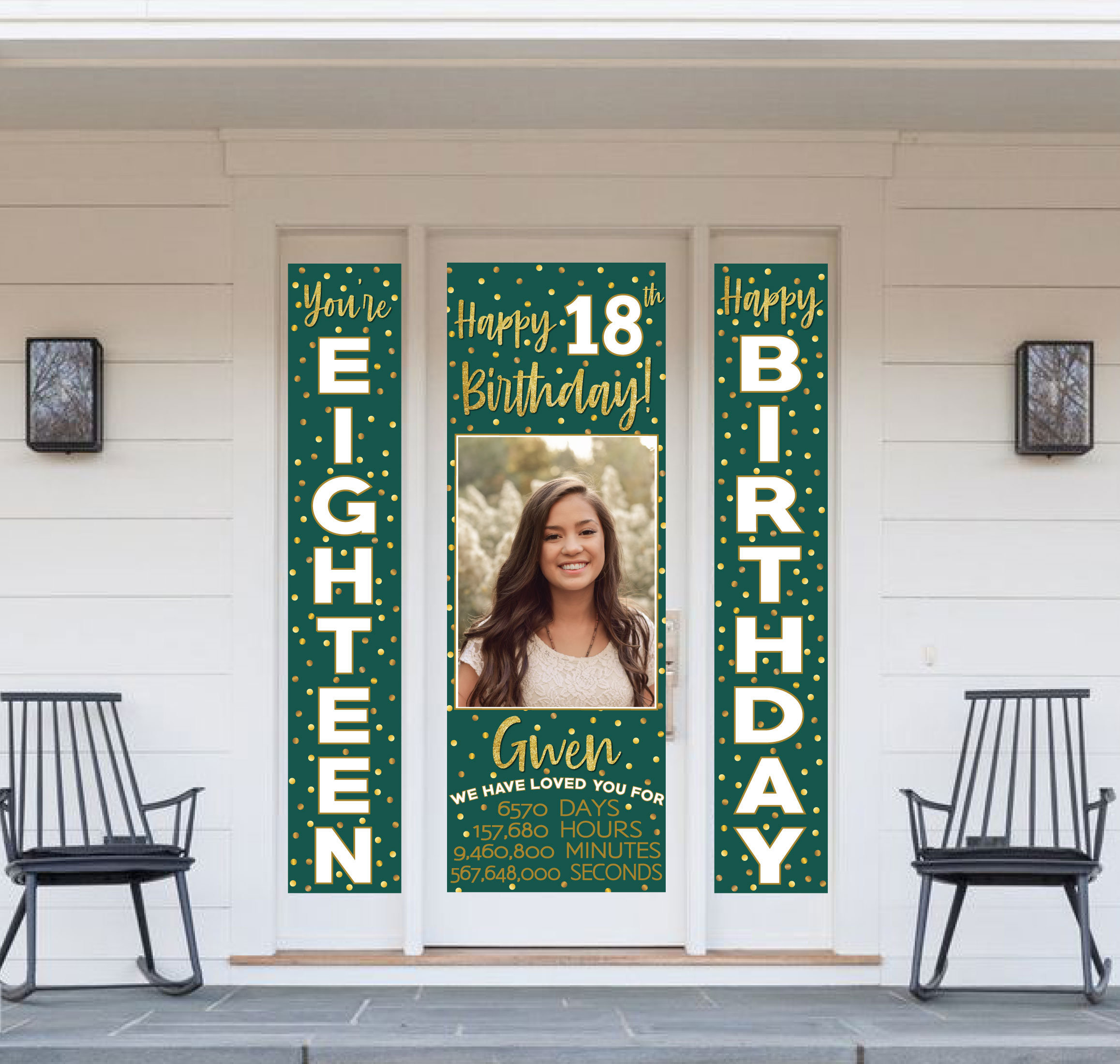 18th Birthday Banner for Front Door Sign Personalized | Etsy
