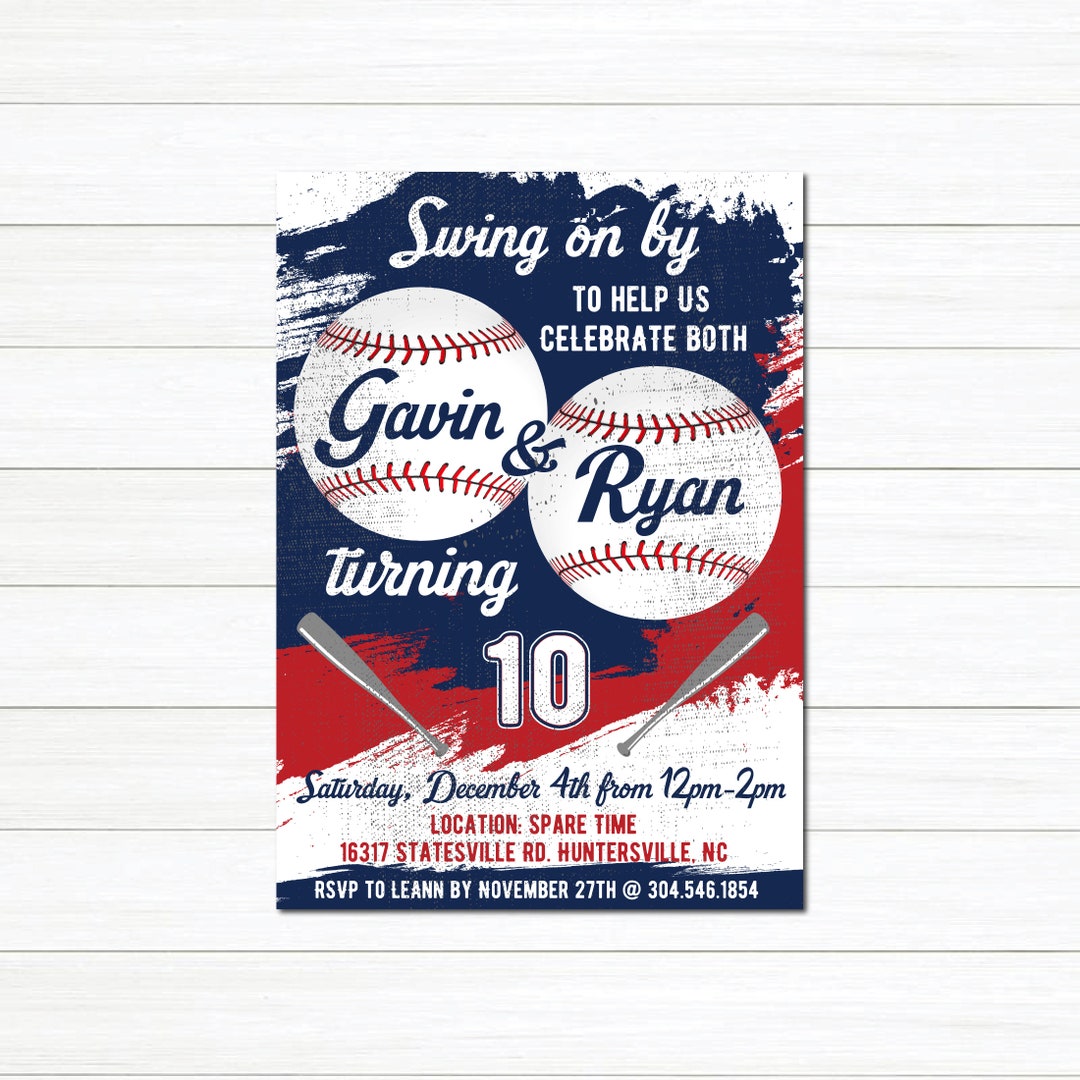 Baseball Theme Invitation Digital File - Etsy
