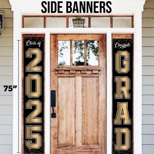 Graduation Banner Backdrop Sign With Photo Class of 2025 Gold Glitter ...