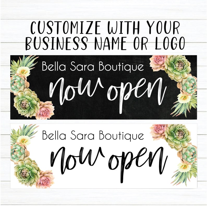 Now Open Banner - Now Open Sign - Customize With Your Business Name or ...