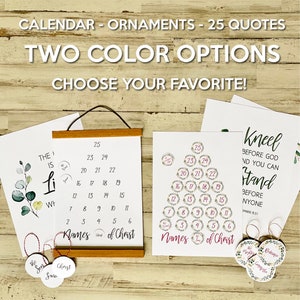 25 Names of Christ Christmas Advent Calendar – KJV Printable (digital ...