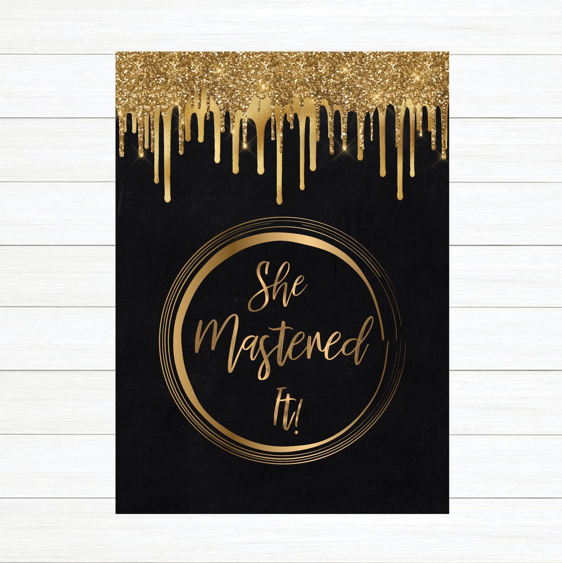 Graduation Backdrop for Masters Graduation Party Gold Drip She | Etsy