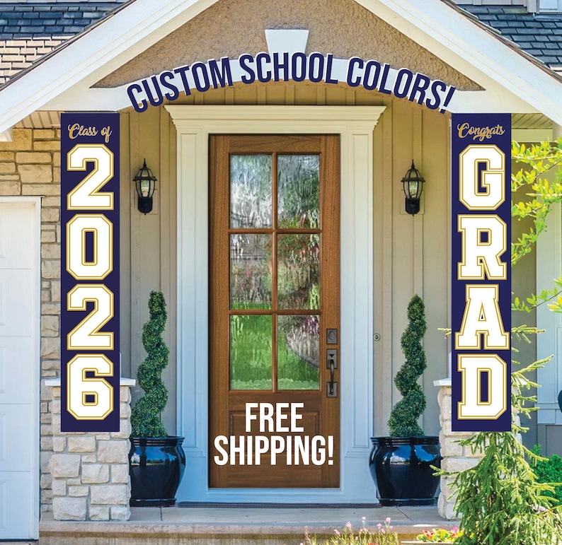 Custom Graduation Banner, Class of 2026, School Colors, Graduation ...