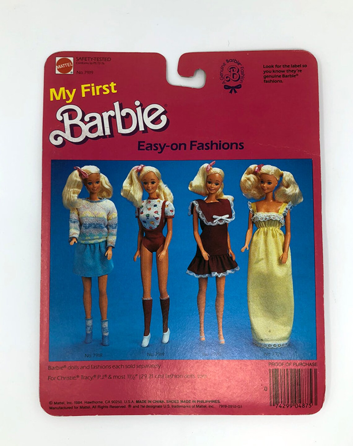 1984 My First Barbie Easy-On Fashions Fashion Pack von Mattel - Etsy.de