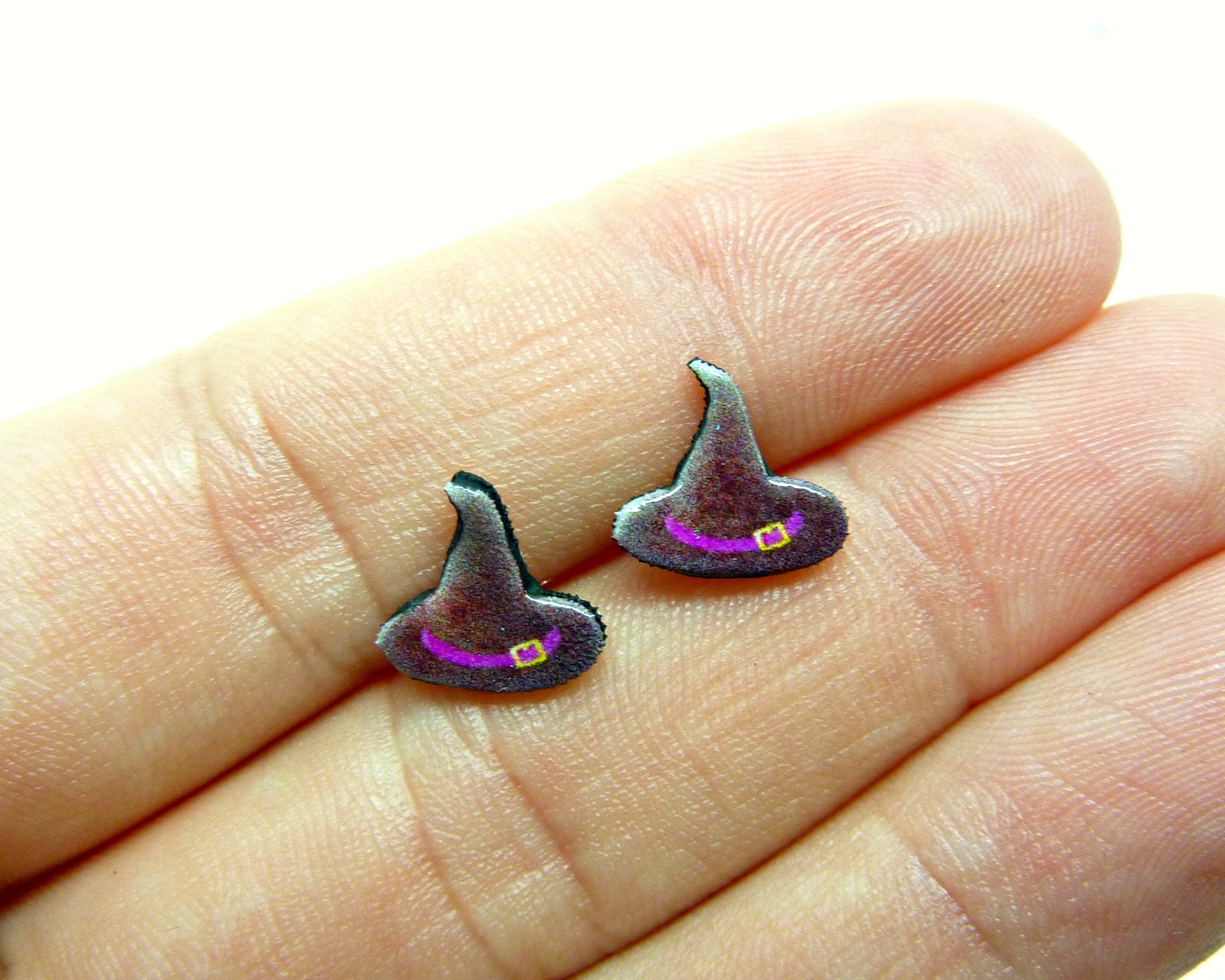 Witch's Hat Halloween Stud Earrings - Etsy UK