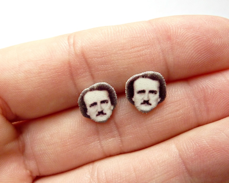 Edgar Allan Poe Stud Earrings - Etsy