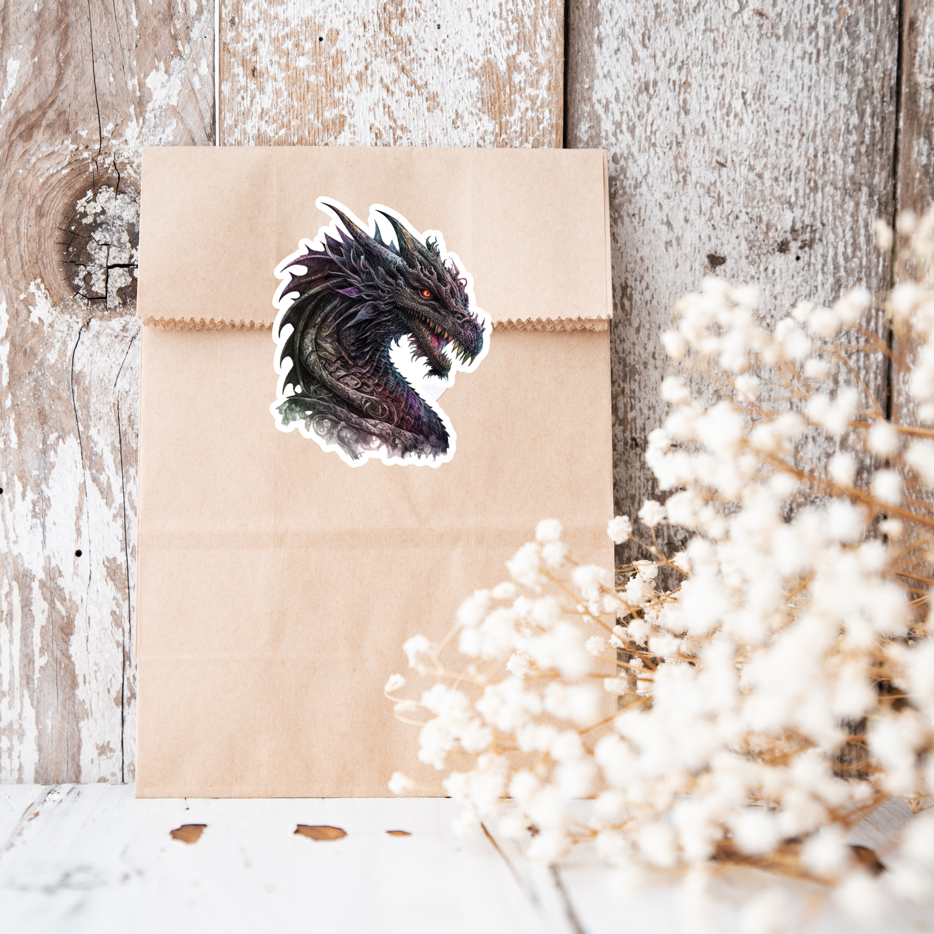 Gothic Dragon Sticker SET OF 6/dragon Decor DIY Stickers for - Etsy