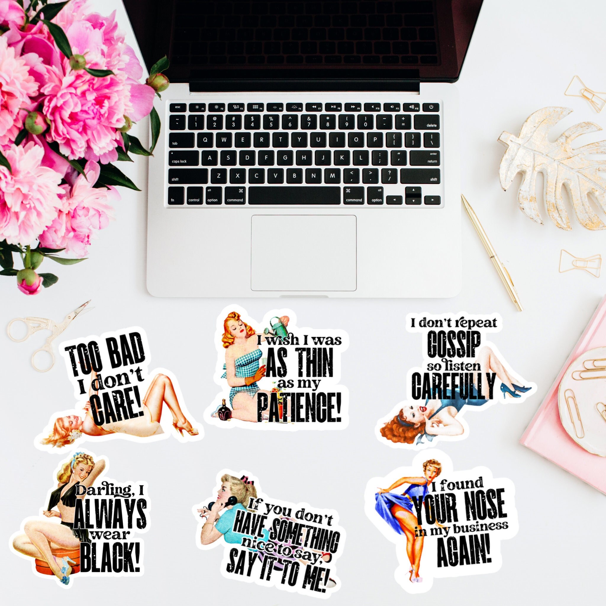 Retro House Wife Die Cut Sticker Set of 6/ Perfect for - Etsy