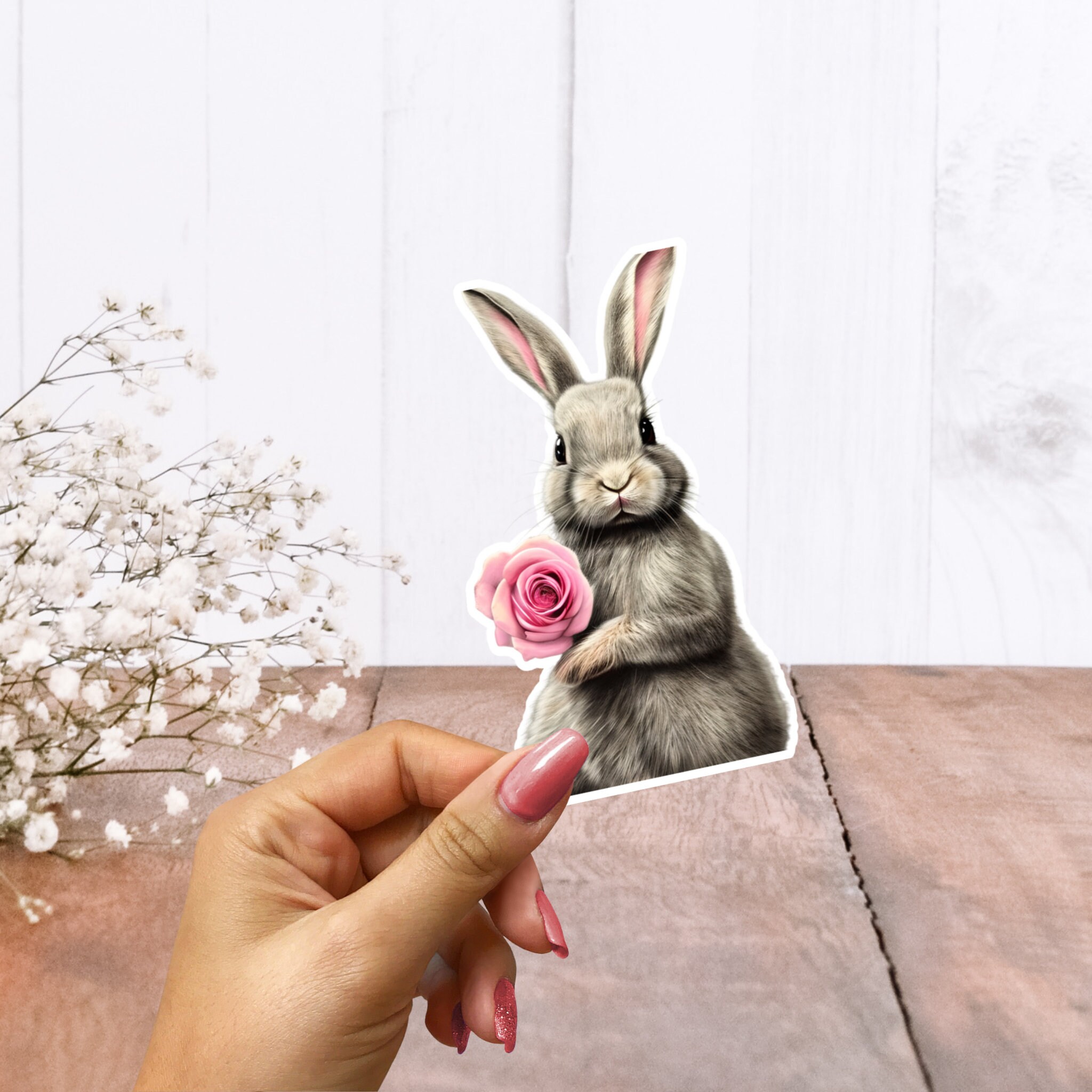 Bunny Rabbit Sticker Set Set of 8 Vinyl Die-cut Stickers - Etsy